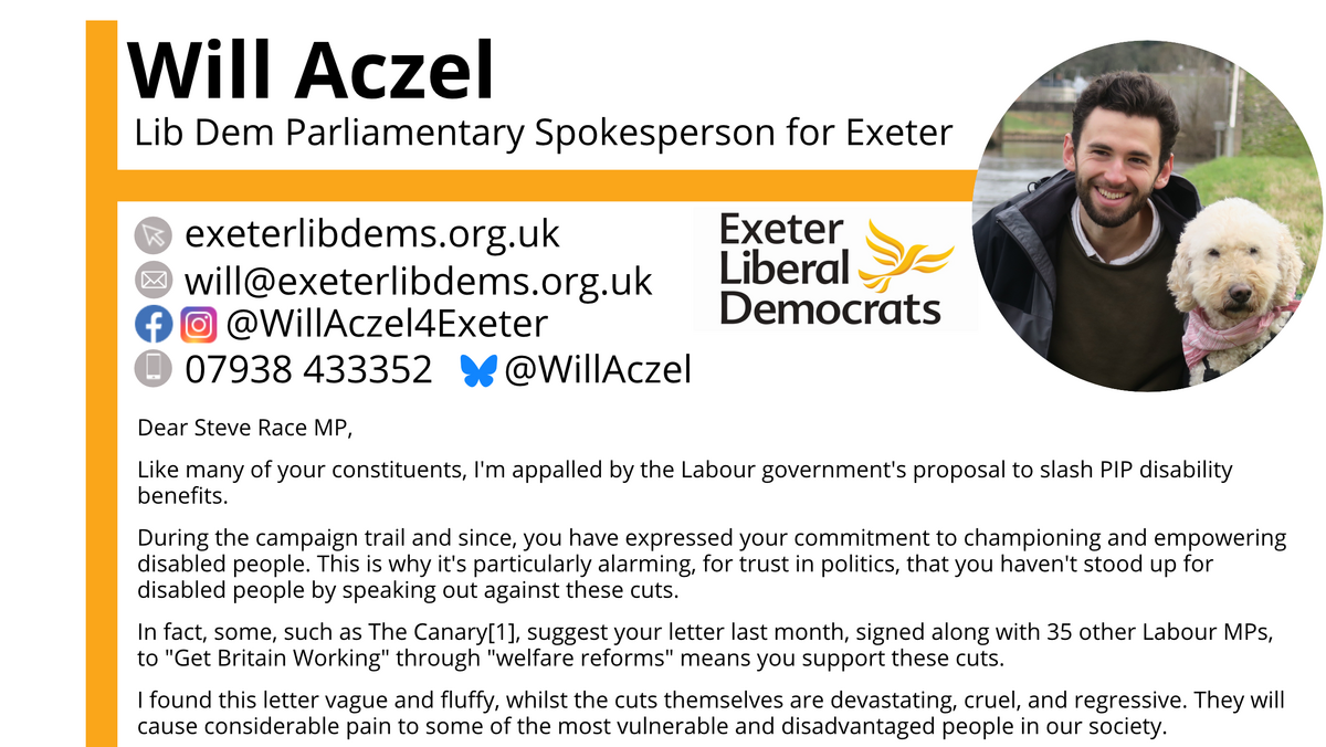 Exeter Lib Dem Parliamentary Spokesperson speaks out against PIP ...